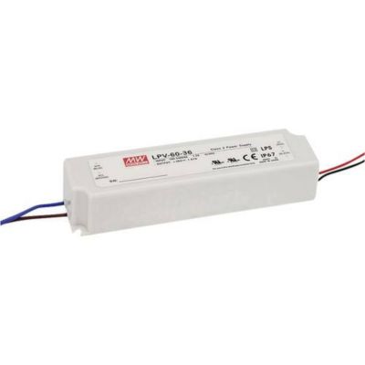 Driver LED LPV-60-48 60 W, 48 V DC, 1,25 A - boîtier plastique IP67