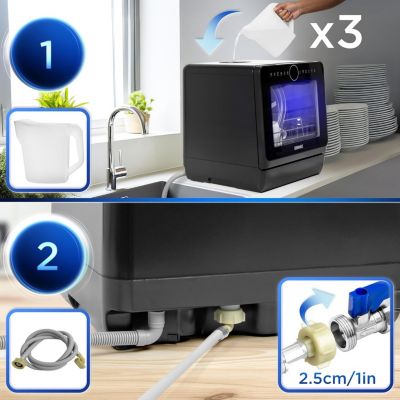 DW5 BK Lave vaisselle de table 950W 6 programmes lavage séchage Machine ...