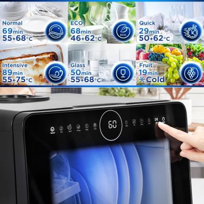 DW5 BK Lave vaisselle de table 950W 6 programmes lavage séchage Machine ...