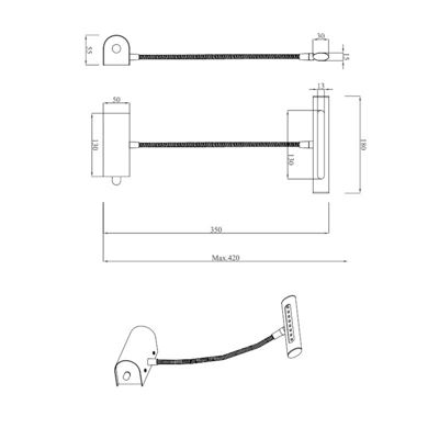 Eclairage de tableau Led laiton mat - Trio - Curtis