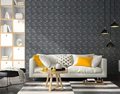 EDEM 84114BR92 Papier peint à motifs graphiques légèrement texturé ...