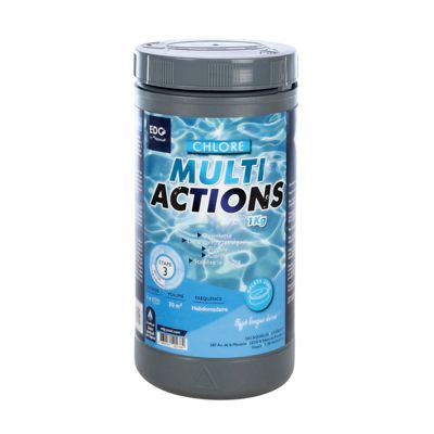 Edg Chlore Multi Actions Piscine - Galets 250G - Pot De 1kg - Chlore Multi Fonctions Piscine ...