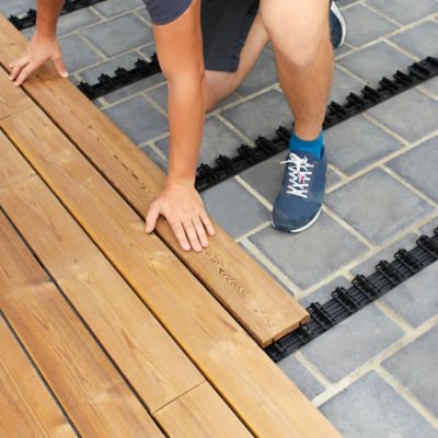 Élément de liaison GoodHome Areto pour rails aluminium de terrasse en ...