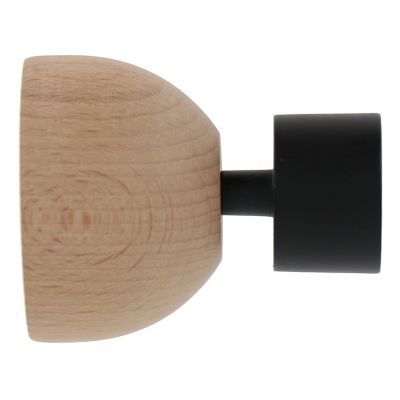 Embout cylindre pour tringle à rideau bois et métal noir Ø.2,8 Mobois ...