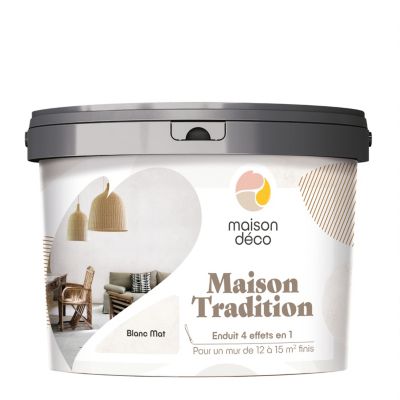 Enduit 4 effets en 1 Maison Déco Maison Tradition blanc 15kg