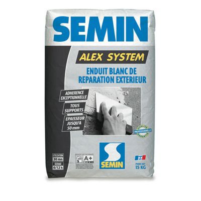 Enduit blanc de réparation Semin Alex System 15kg | Castorama