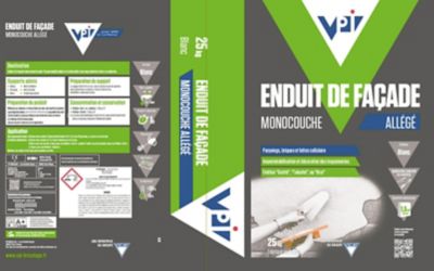 Enduit de façade monocouche allégé VPI blanc 25kg