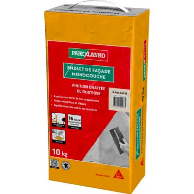 Enduit de façade monocouche blanc cassé 10 kg Parexlanko