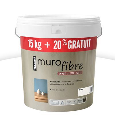 Enduit décoratif Murofibre Blanc 15kg + 20%