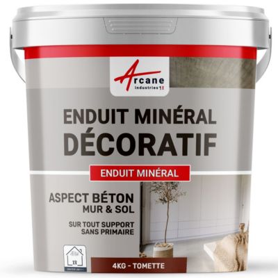 Enduit Minéral Aspect Béton Mur et Sol Tomette - 4 kg - ARCANE ...