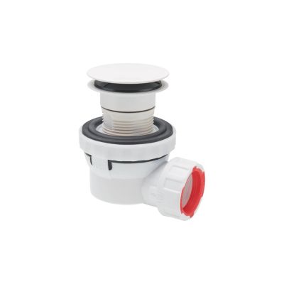 Ensemble bonde et siphon de lavabo blanc chromé Quick-Clac Wirquin Nano ...