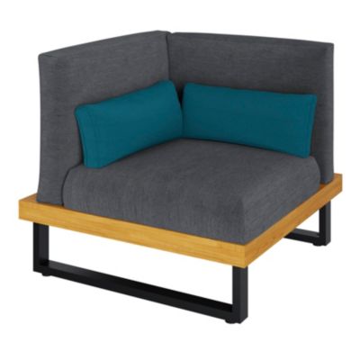 Ensemble canapé 2 personnes et fauteuil d'angle MOALA acacia GOODHOME