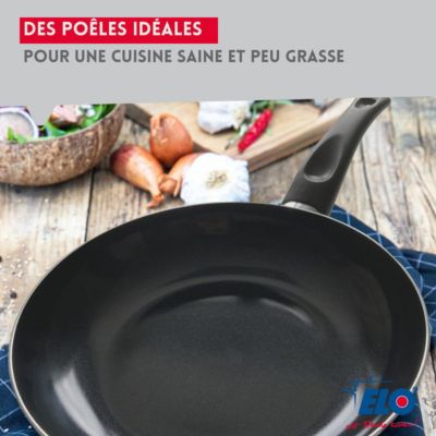 Ensemble de 1 Poêle de cuisson 24 cm et 2 faitouts 12 et 20 cm Elo ...