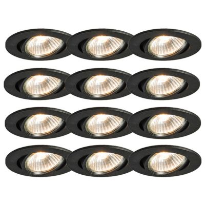Ensemble de 12 spots encastrés noirs orientables - Cisco | Castorama