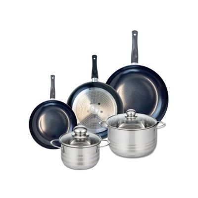 Ensemble de 3 Poêles de cuisson 20, 24 et 28 cm et 2 faitouts 16 et 20 ...