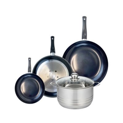 Ensemble de 3 Poêles de cuisson 20, 28 et 32 cm et 1 faitout 24 cm Elo Prima Brillant | Castorama