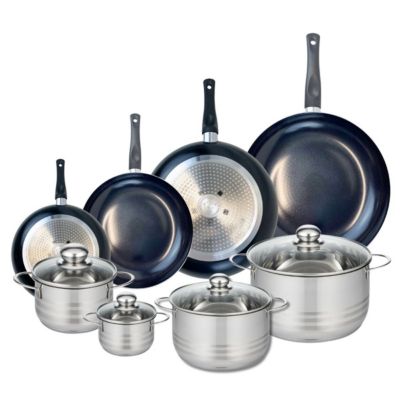 Ensemble de 4 Poêles de cuisson 20, 24, 28 et 32 cm et 4 faitouts 12 ...