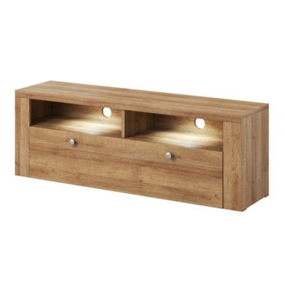 Ensemble de 5 meubles de salon collection SANTIAGO. Coloris chene.