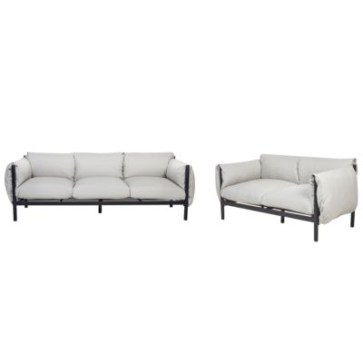 Ensemble de canapés de jardin 5 places ESPERIA Métal Gris | Castorama