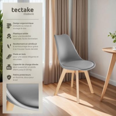 Ensemble de chaises de salle à manger design scandinave gris