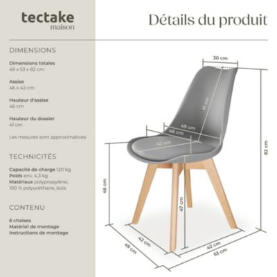 Ensemble de chaises de salle à manger design scandinave gris
