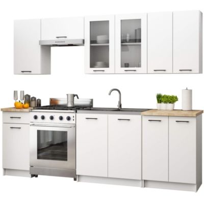 Ensemble de cuisine vitré AKORD OLIWIA 2.4m Blanc 240 cm 11 portes 1 ...