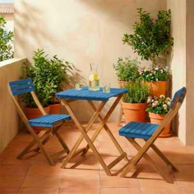 Ensemble jardin bois 2 personnes table chaises extérieur terrasse ...