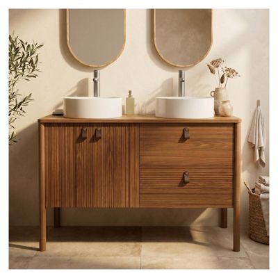 Ensemble meuble double vasque JOY 120 cm + vasques | Castorama