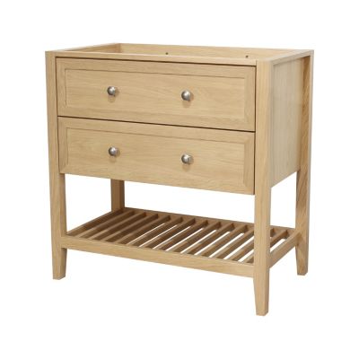 Ensemble meuble sous vasque placage chêne GoodHome Perma + plan simple ...