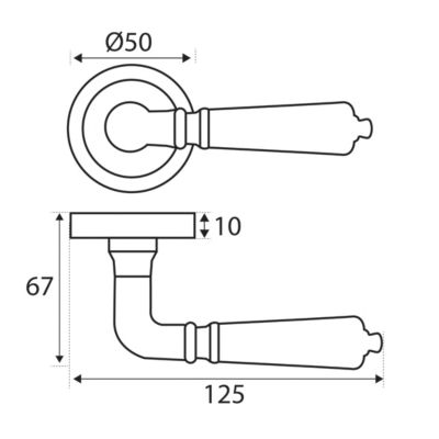 Ensemble poignée de porte sur rosace cône à visser barbara Chrisligne ...