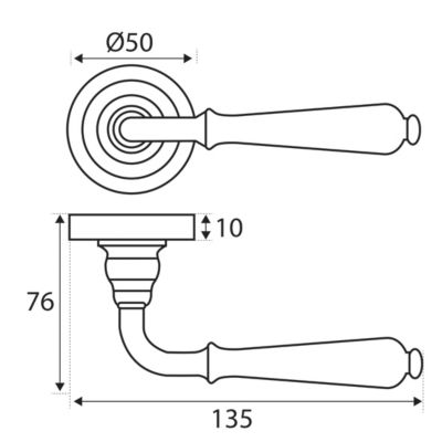 Ensemble poignée de porte sur rosace cône à visser daumesnil Chrisligne ...