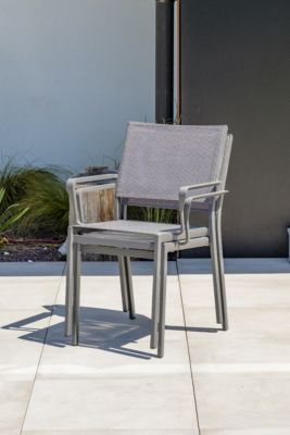 Ensemble repas de jardin 8 places en aluminium - Gris anthracite ...