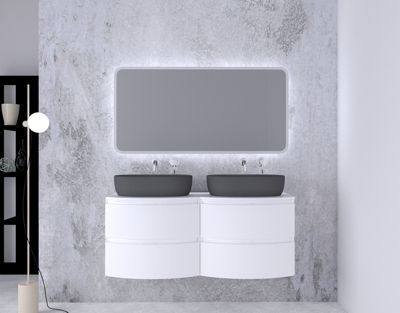 Ensemble salle de bains l.138 cm meuble sous vasque + plan de toilette ...