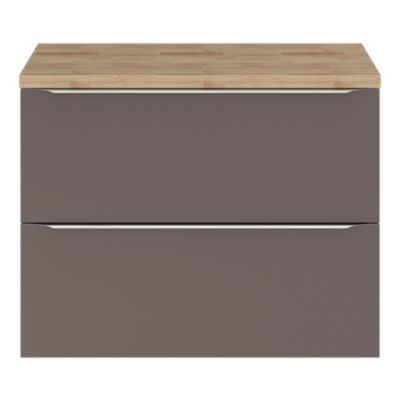 Ensemble salle de bains l.80 cm meuble à suspendre Imandra gris taupe ...