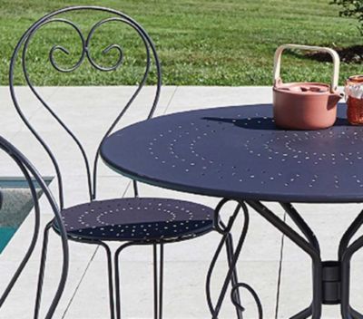 Ensemble table de jardin en acier inoxydable et 4 assises - casablanca ...