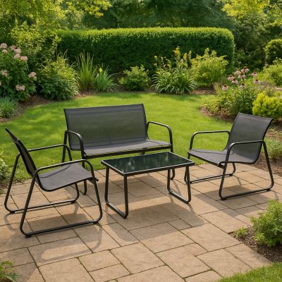 Ensembles canapés, fauteuils et tables de jardin ims garden acier gris 4 pieces 80.0 x 45 x 36 4 ...
