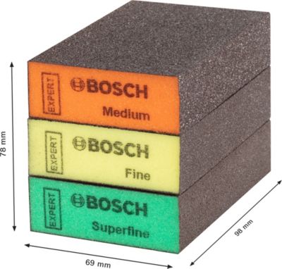 Eponge abrasive Bosch 69X97X26mm grain intermédiaire