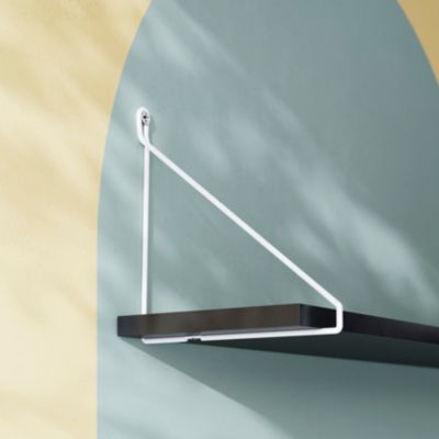 Équerre en fil d'acier blanc GoodHome Arama H. 21 x P. 21 cm