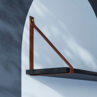 Équerre murale effet cuir marron GoodHome Leonin H. 25 x P. 17 cm ...