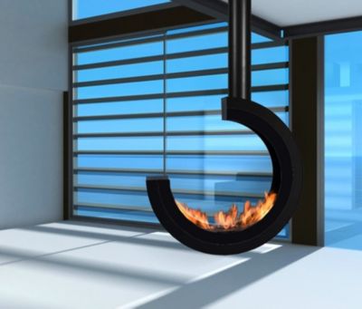 ERTA TUBE 3/4 - Bio-cheminée suspendue rotative Couleur Noir mat