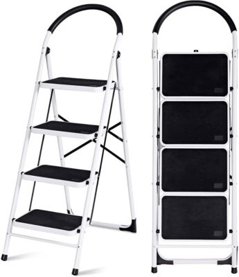 Escabeau Pliable Antidérapant à 4 Marches Capacité de 150 KG Echelle ...