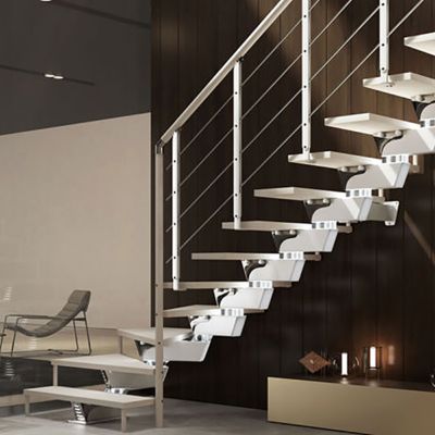 Escalier quart tournant 11 marches - Hauteur à franchir de 2.23 à 2.66m ...