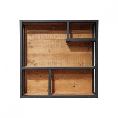 Etagère murale bois rustique et métal noir 60x60 cm - FACTORY | Castorama