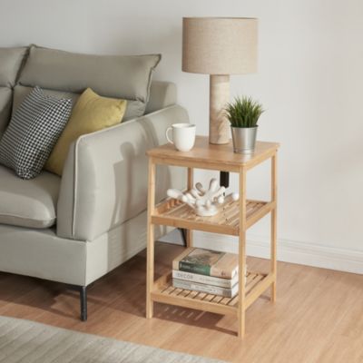 Etagère sur pied Ikerasak à 3 niveaux 60 x 40 x 40 cm bambou en.casa