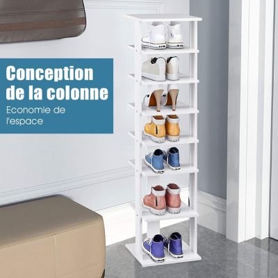 Etagere a Chaussures a 7 Niveaux Range Chaussures Vertical et Compact ...