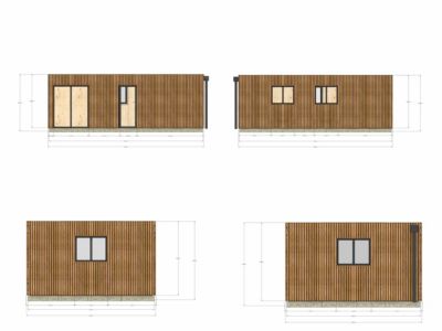 Extension maison en bois en bois 7,7 x 4,6 x 2,7 m / menuiseries alu k-line