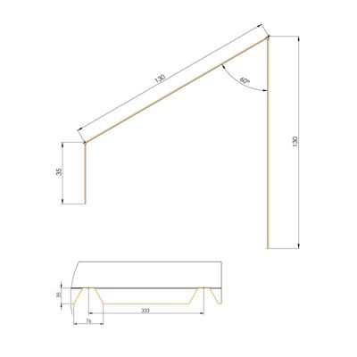 Faîtière simple crantée 2100 mm QuadCore KS1000RW Gris Anthracite RAL 7016