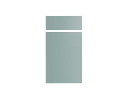 Façade de cuisine 1 porte et 1 tiroir Palma bleu aqua brillant l.40 x H ...