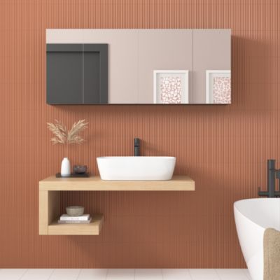 Faïence murale Pure décor terracotta mat 5 x 20 cm