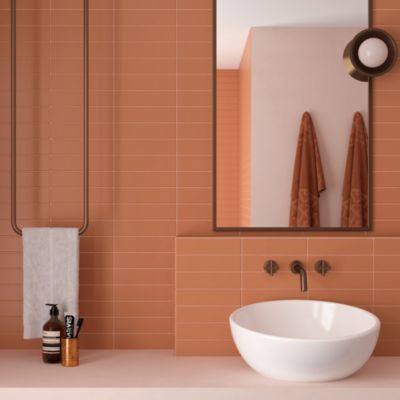 Faïence murale Pure terracotta mat 5 x 20 cm